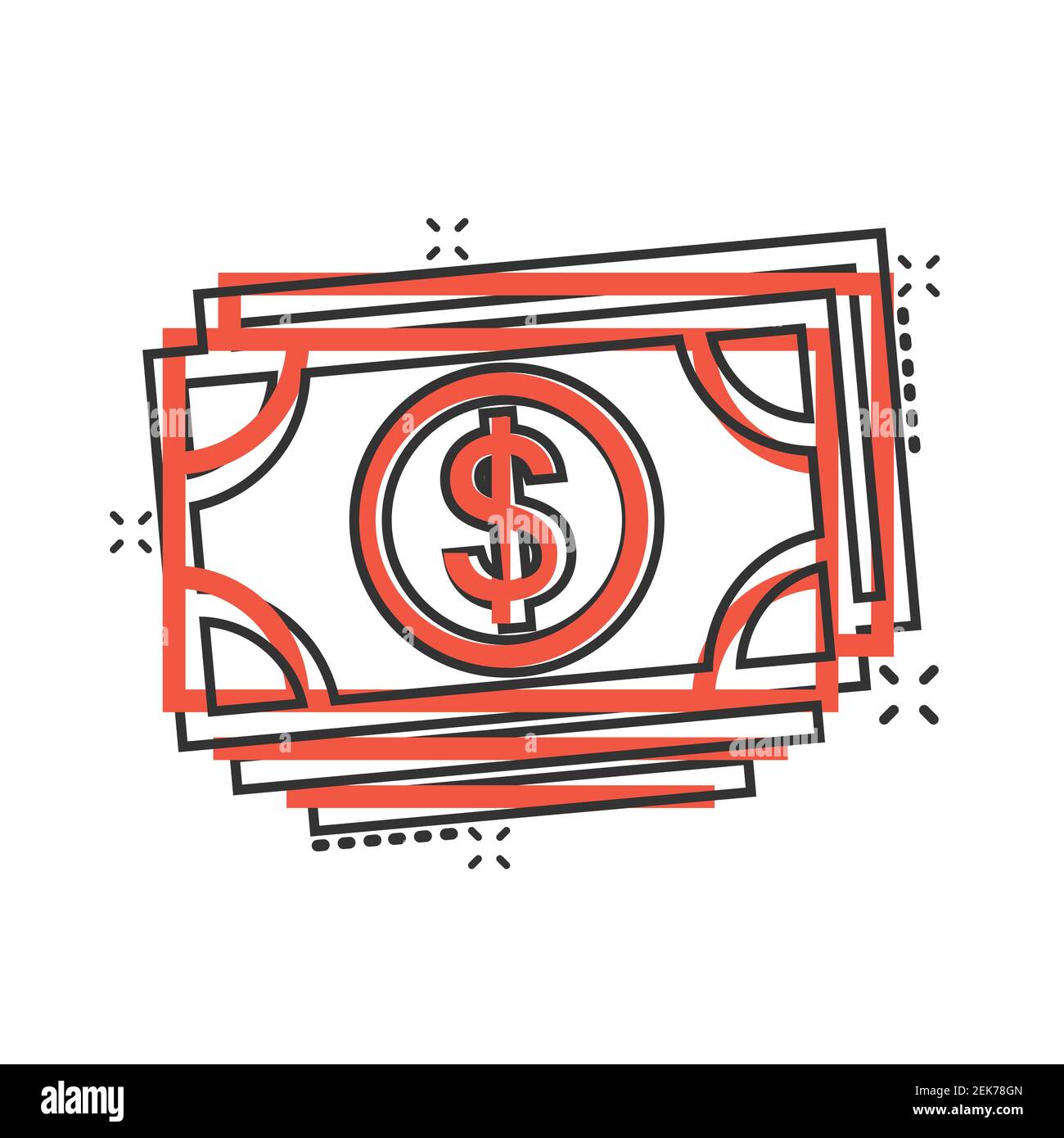 Dollar currency banknote icon in comic style. Dollar cash cartoon ...