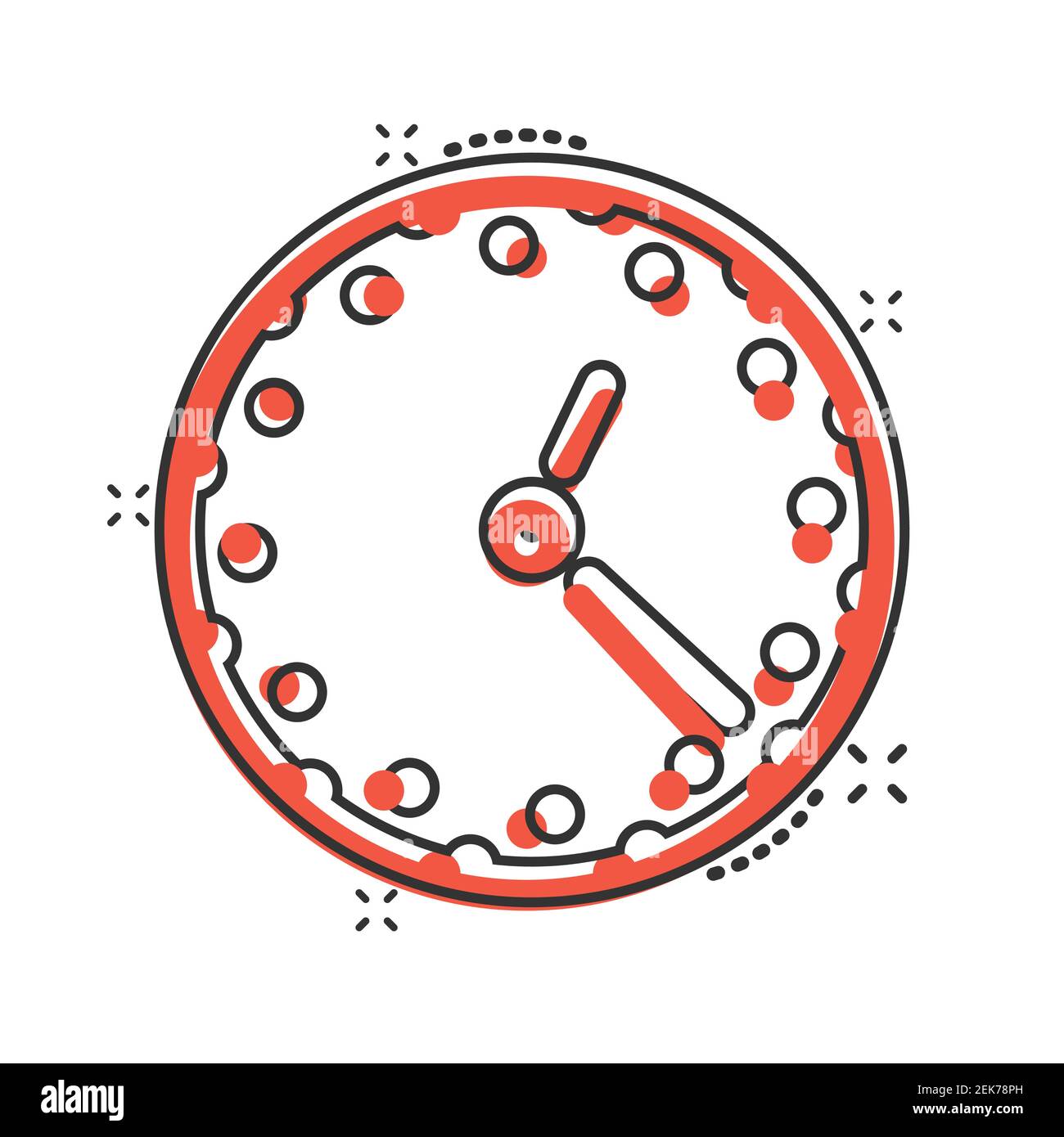 Clock icon in comic style. Watch cartoon vector illustration on white ...