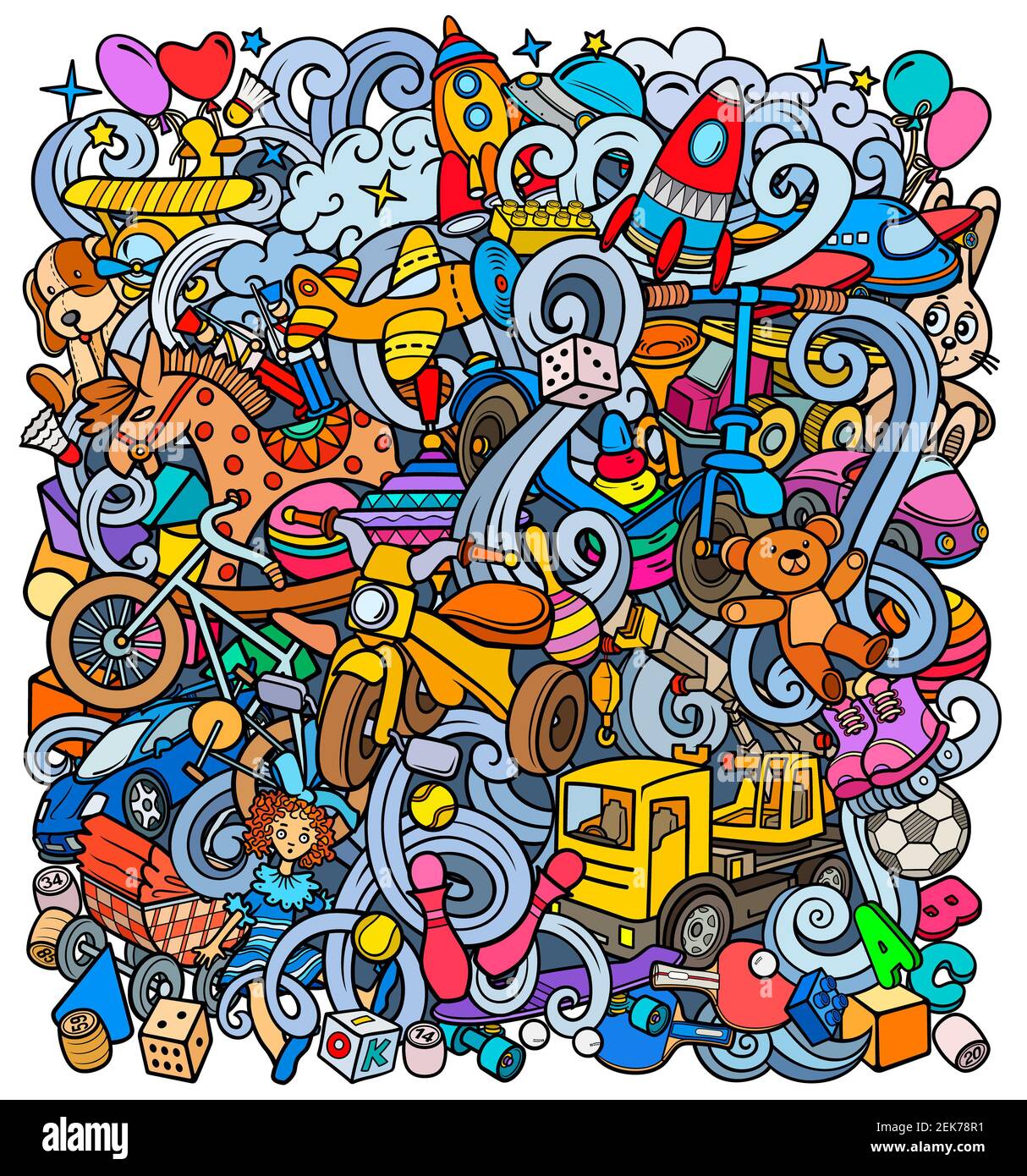 Hand drawn kid toys Cut Out Stock Images & Pictures - Alamy
