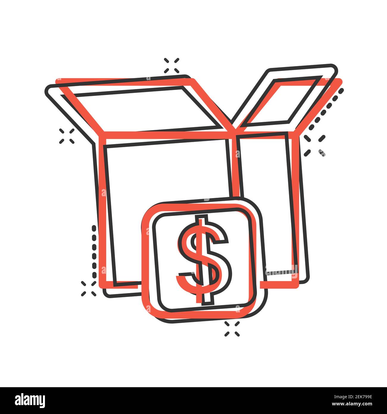 Shipping box dollar icon Cut Out Stock Images & Pictures - Alamy