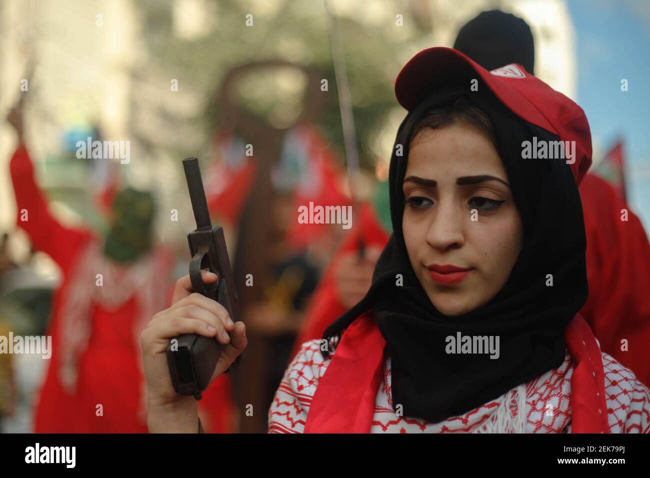 Palestinians demonstrate organized by the Popular Front for the ...