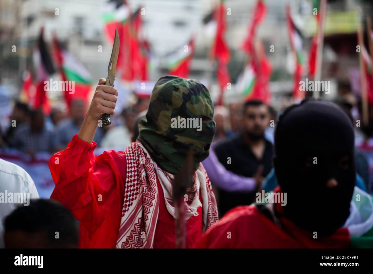 Palestinians demonstrate organized by the Popular Front for the ...