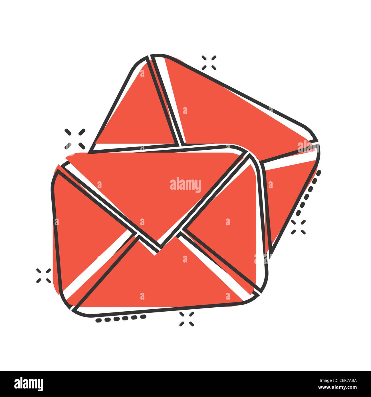 Email message icon in comic style. Mail document cartoon vector ...