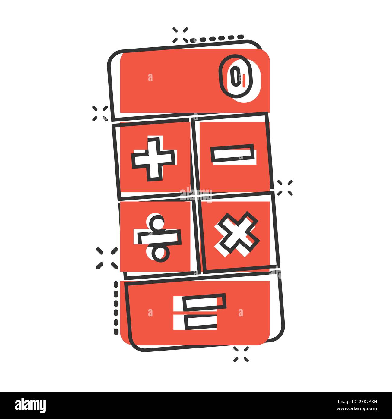 Calculator icon in comic style. Calculate cartoon vector illustration ...