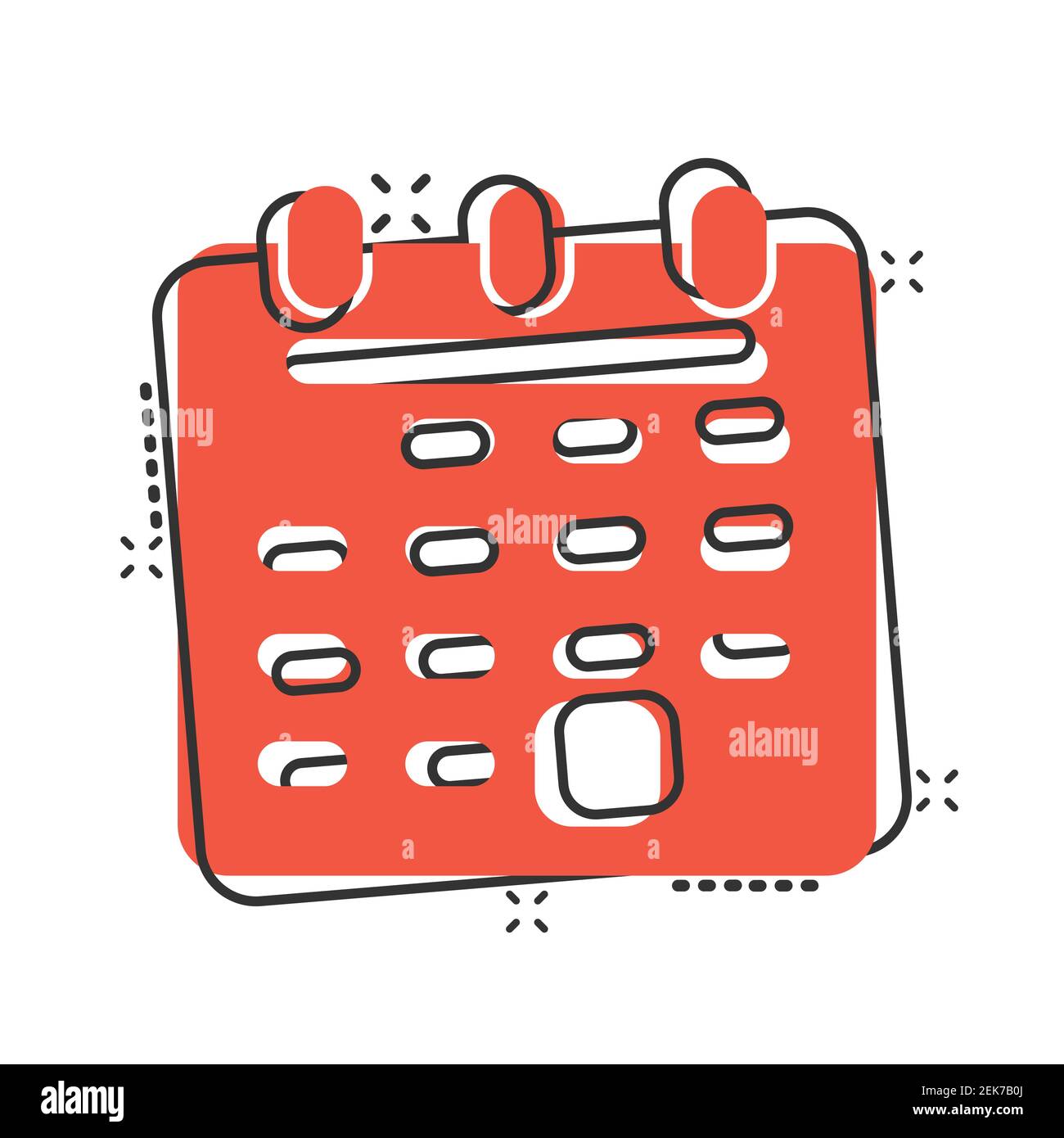 Calendar icon in comic style. Agenda cartoon vector illustration on ...
