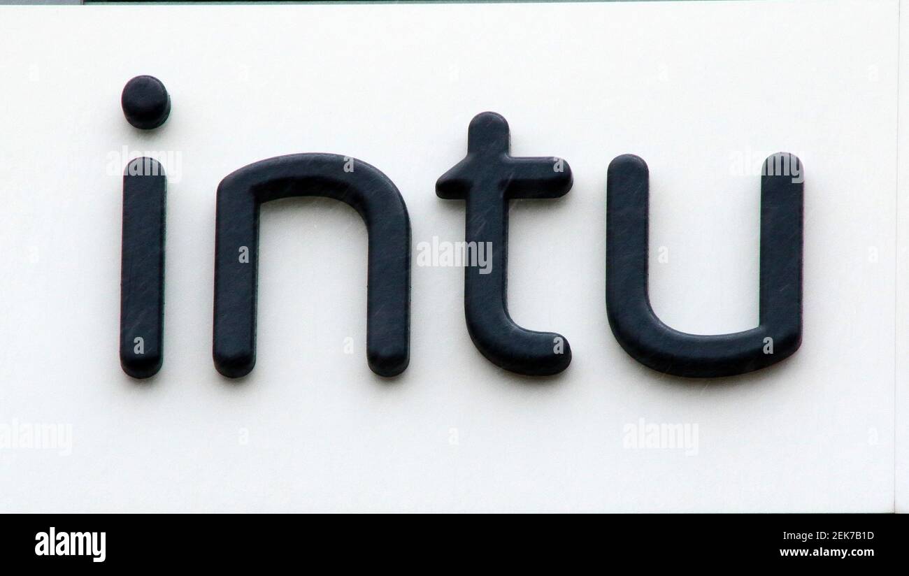 Intu logo at one of it's shopping centres. Intu, Britain's largest ...