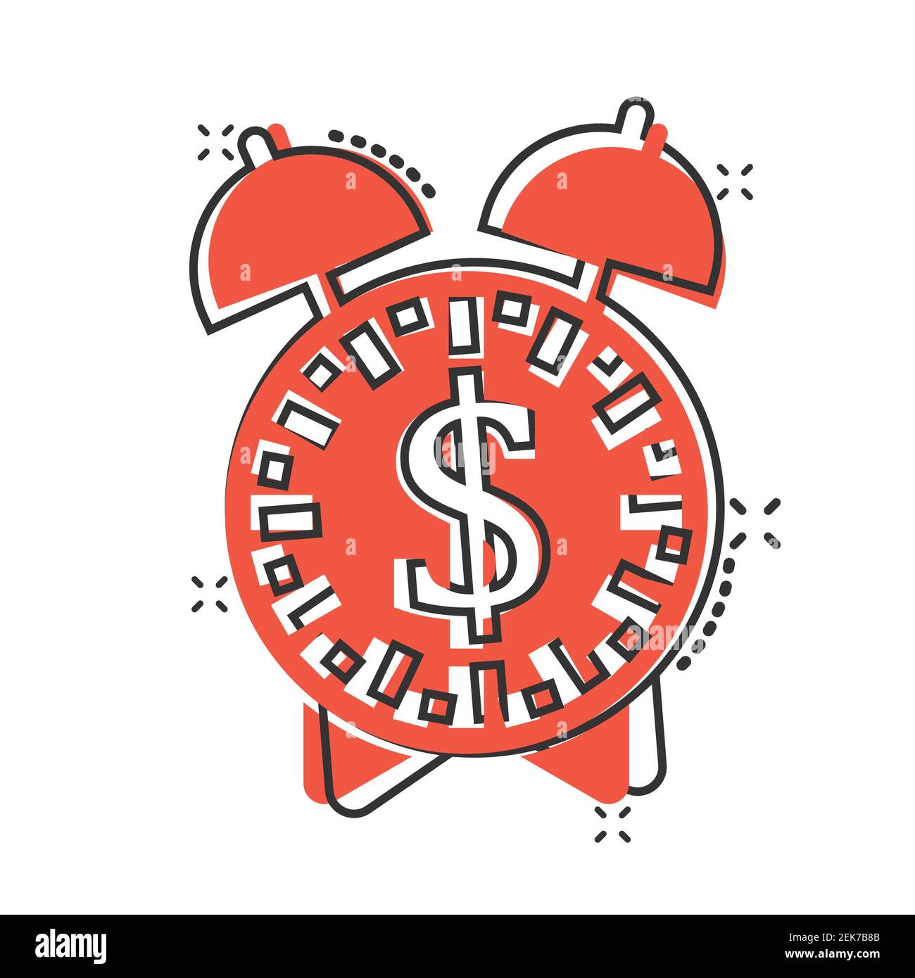 Time is money icon in comic style. Clock with dollar cartoon vector ...