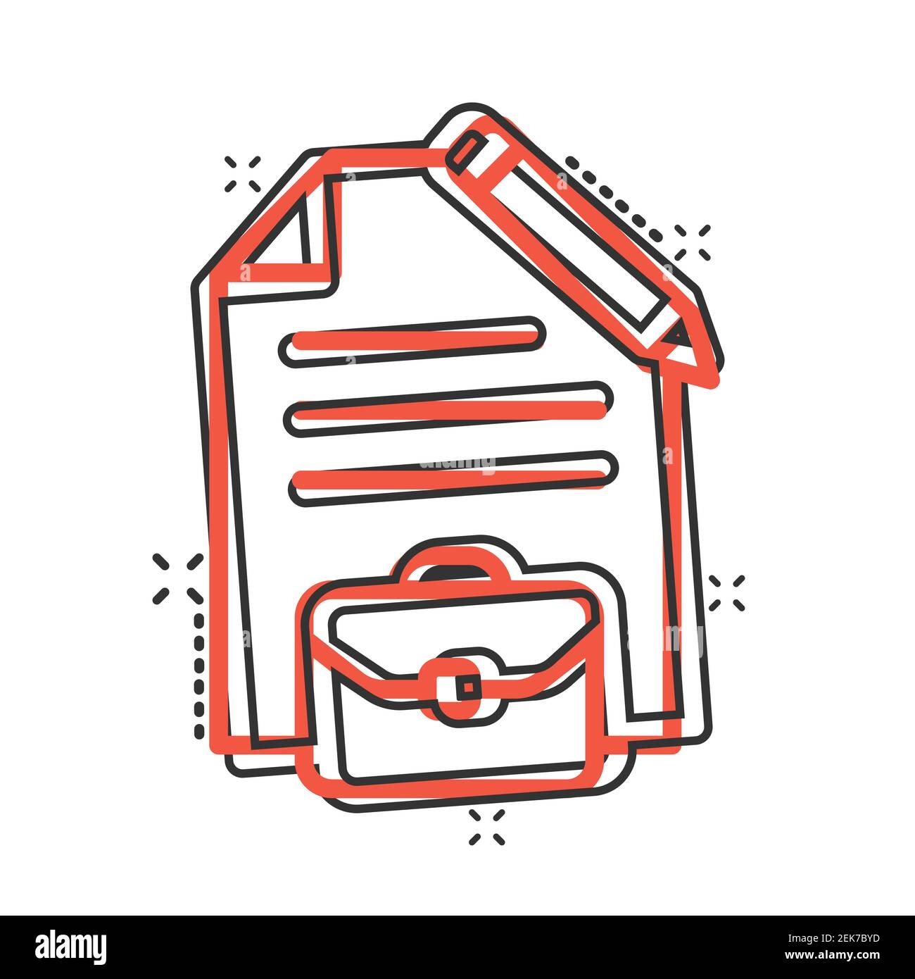 Document note with pen icon in comic style. Paper sheet pencil and ...