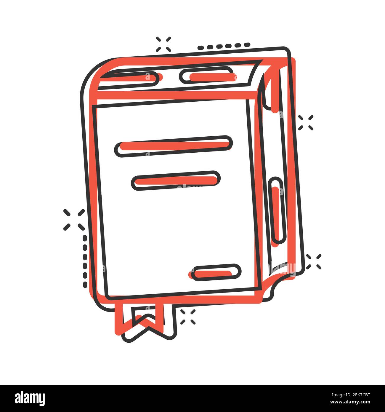 Document book icon in comic style. Paper sheet cartoon vector ...