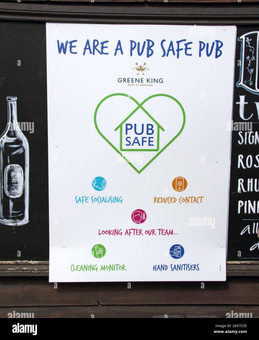 A Pub Safe scheme sign is displayed in the entrance to the outside ...