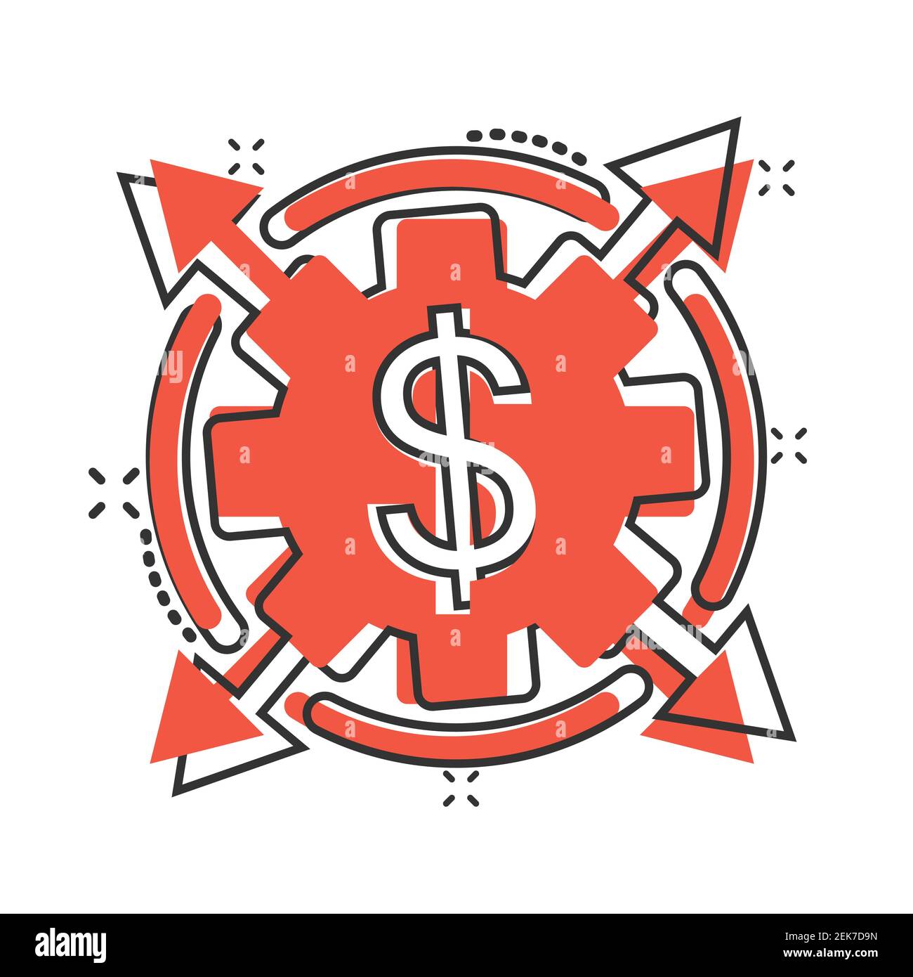 Money revenue icon in comic style. Dollar coin cartoon vector ...