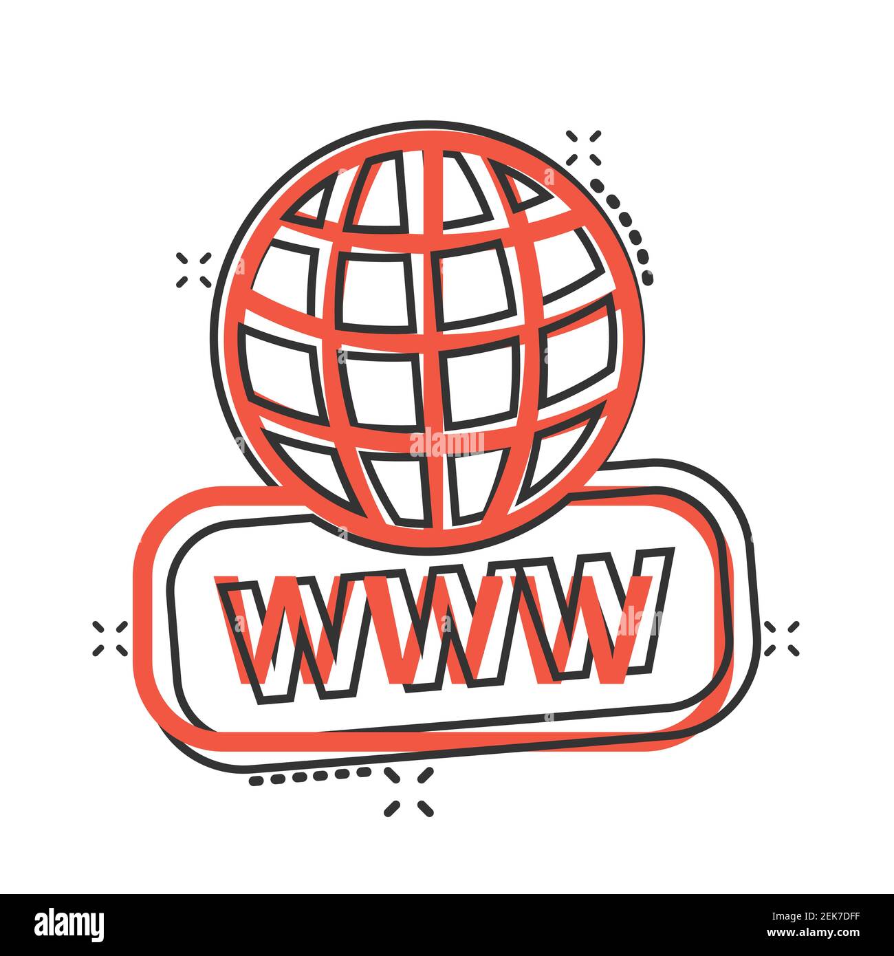 Global search icon in comic style. Website address cartoon vector ...