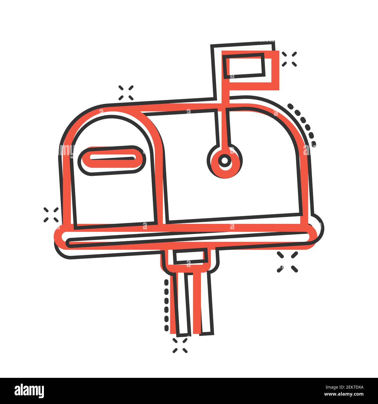 Mailbox icon in comic style. Postbox cartoon vector illustration on ...