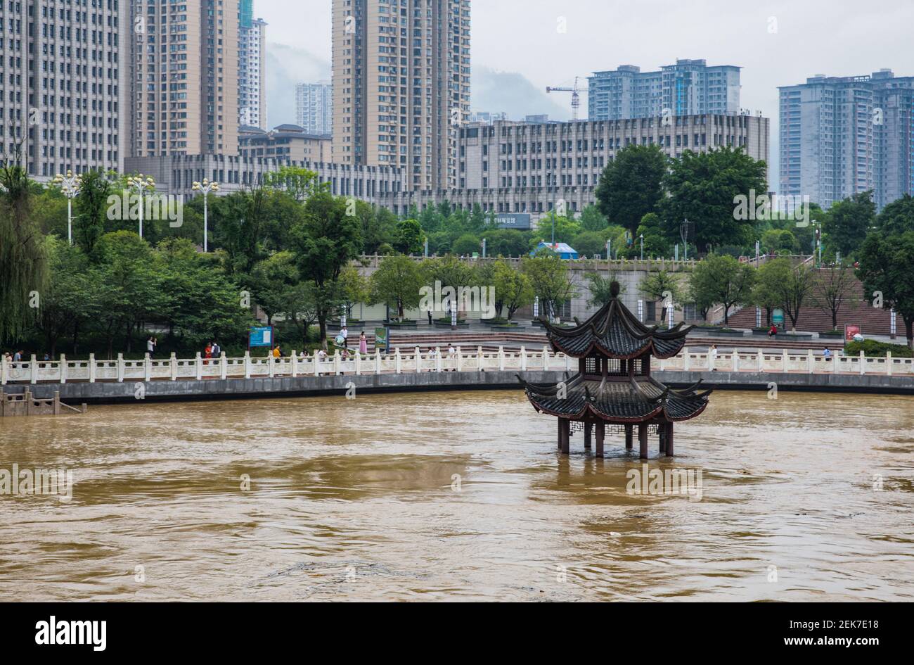 CHONGQING, CHINA - JUNE 27, 2020 - The continuous night of heavy rain ...