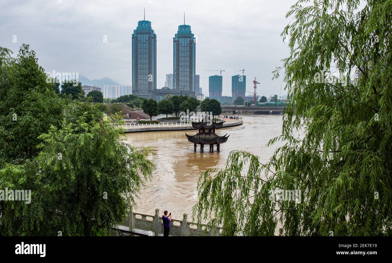 CHONGQING, CHINA - JUNE 27, 2020 - The continuous night of heavy rain ...