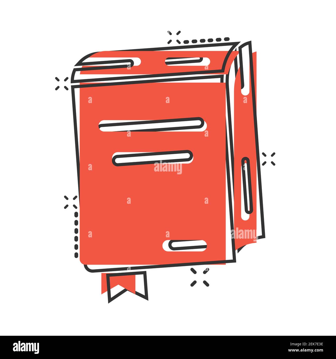 Document book icon in comic style. Paper sheet cartoon vector ...