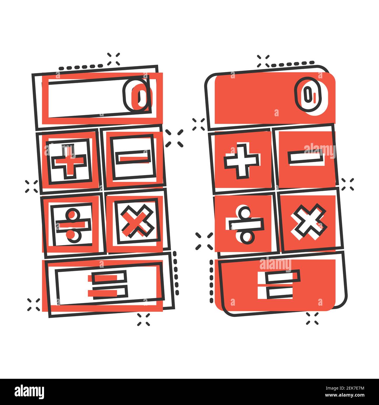 Calculator icon in comic style. Calculate cartoon vector illustration ...