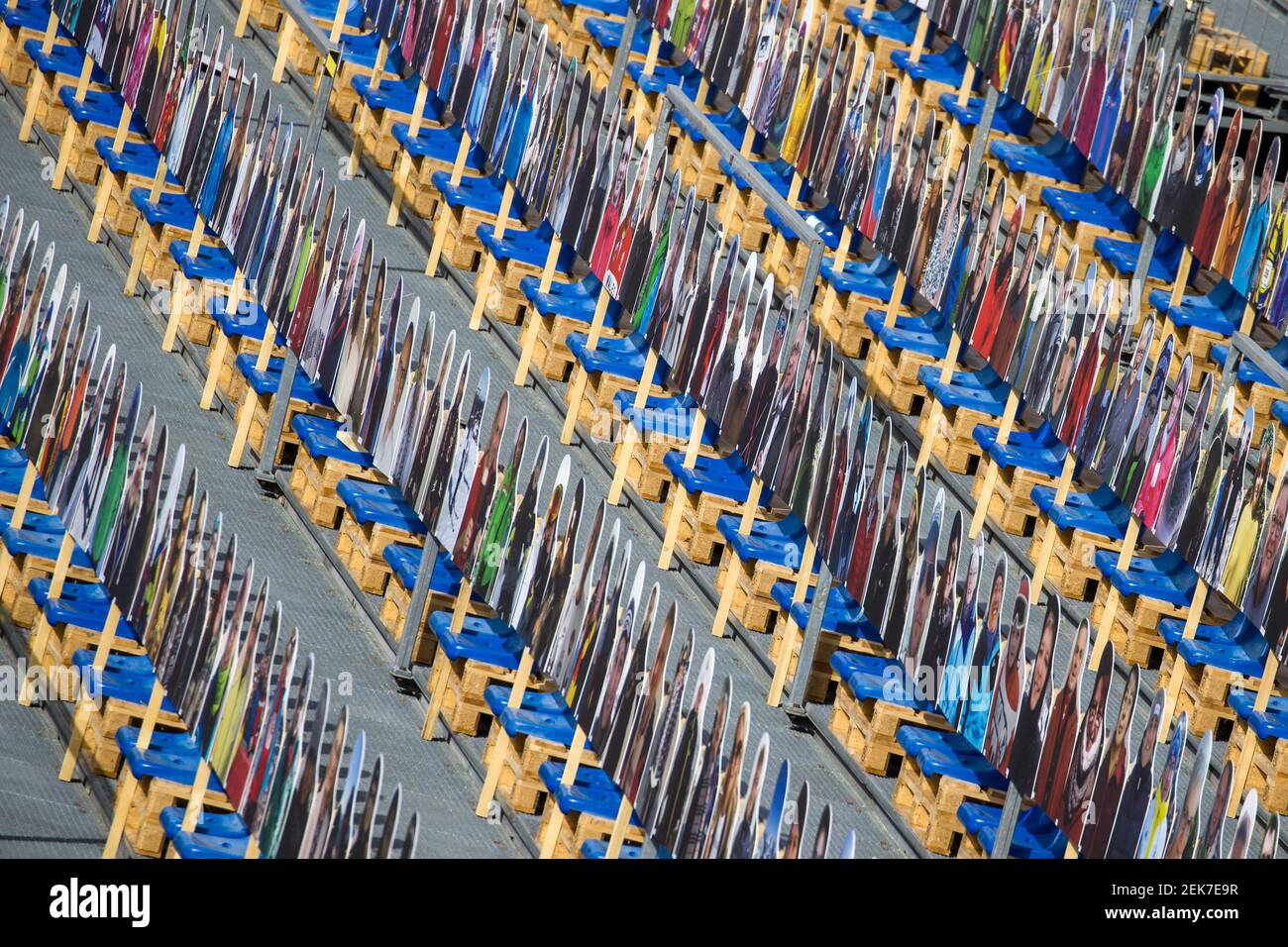 Oberstdorf, Germany. 23rd Feb, 2021. Cardboard stands serve as audience ...
