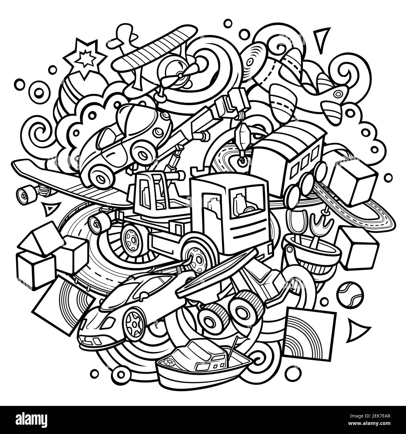 Cartoon Children Toys Outline High Resolution Stock Photography and ...