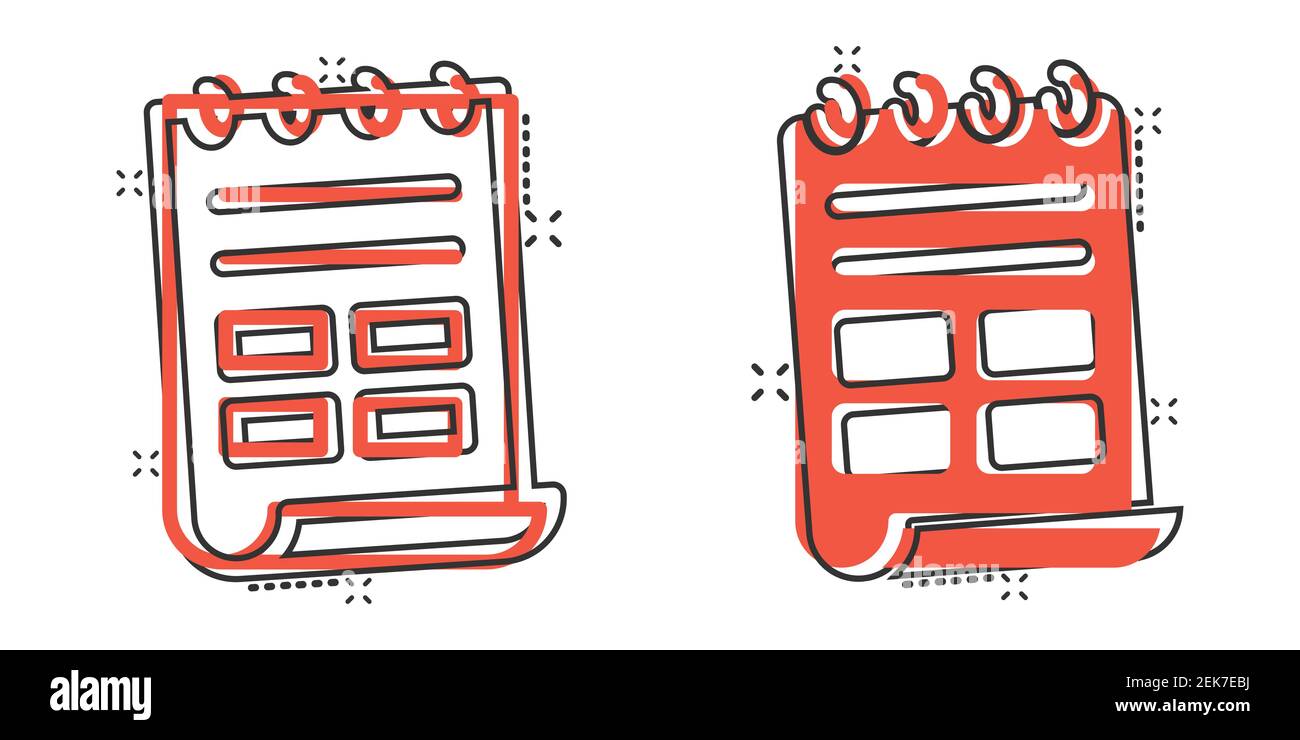 Document note icon in comic style. Paper sheet cartoon vector ...