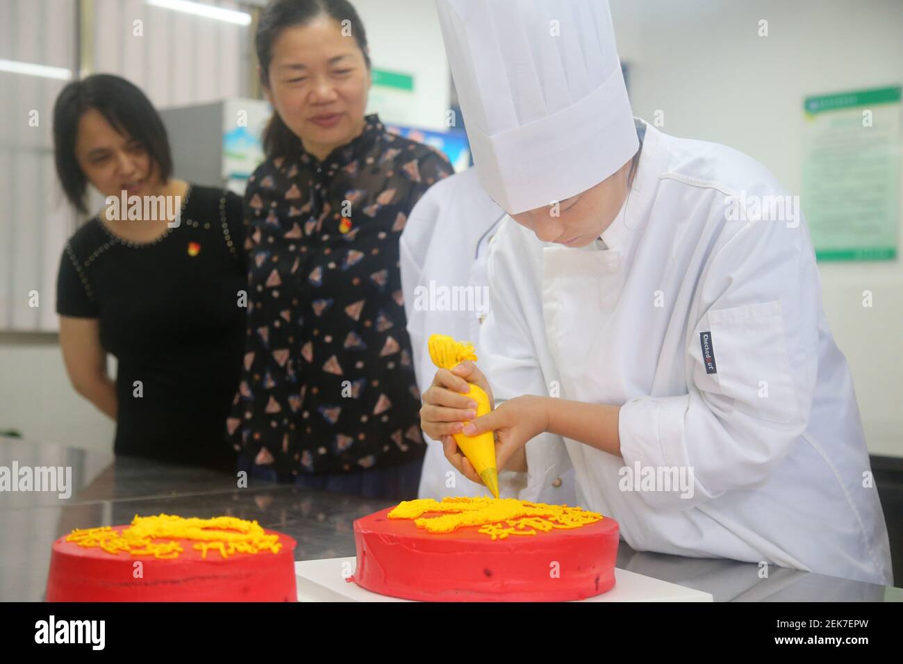 NANTONG, CHINA - JUNE 29, 2020 - Students make cakes to celebrate the ...