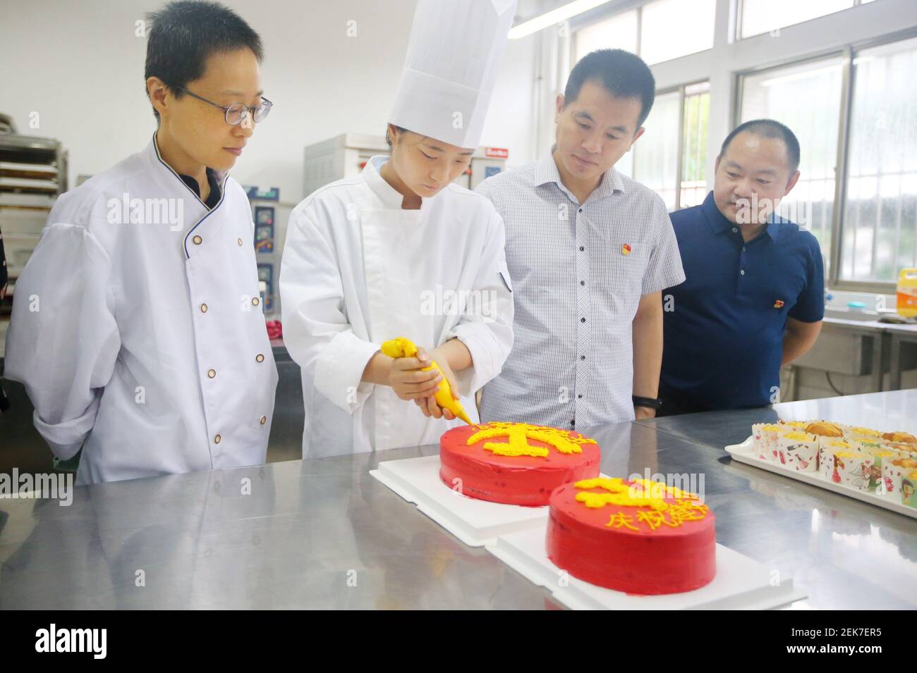 NANTONG, CHINA - JUNE 29, 2020 - Students make cakes to celebrate the ...