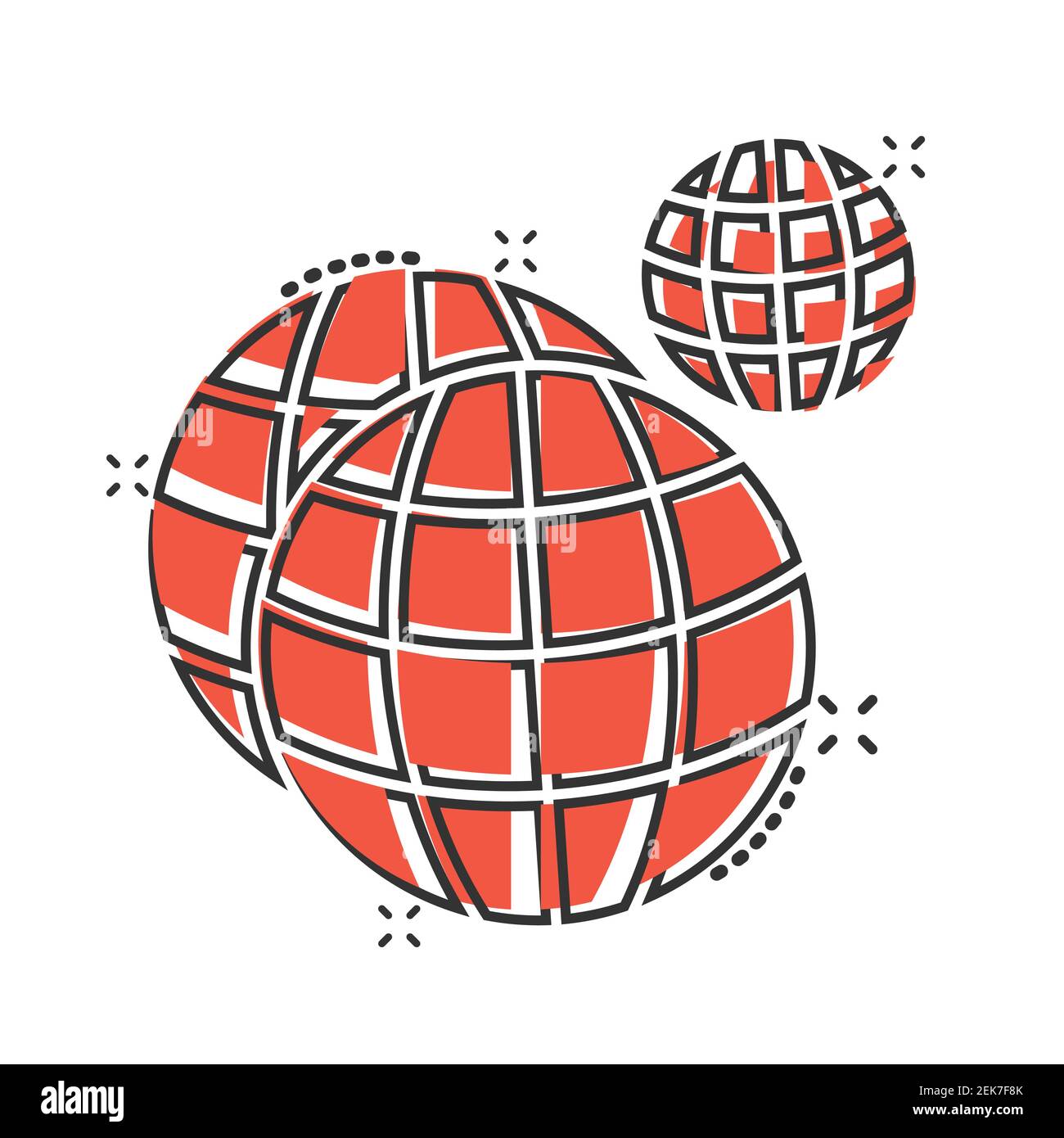 Earth planet icon in comic style. Globe geographic cartoon vector ...