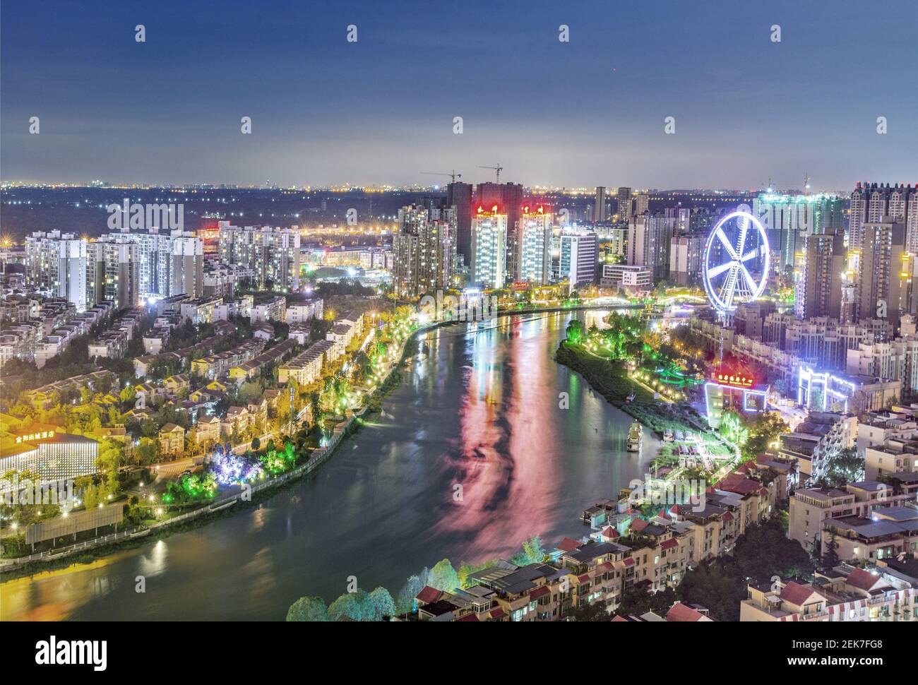 Aerial view of Jintang county in Chengdu city, southwest China's ...