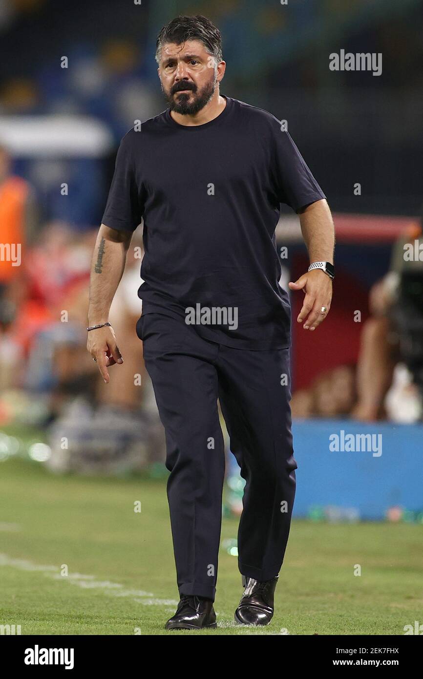 Gennaro Gattuso coach of Napoli looks on during the Serie A football ...