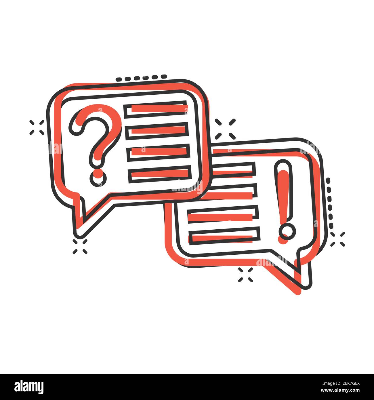 Question and answer icon in comic style. Dialog speech bubble cartoon ...