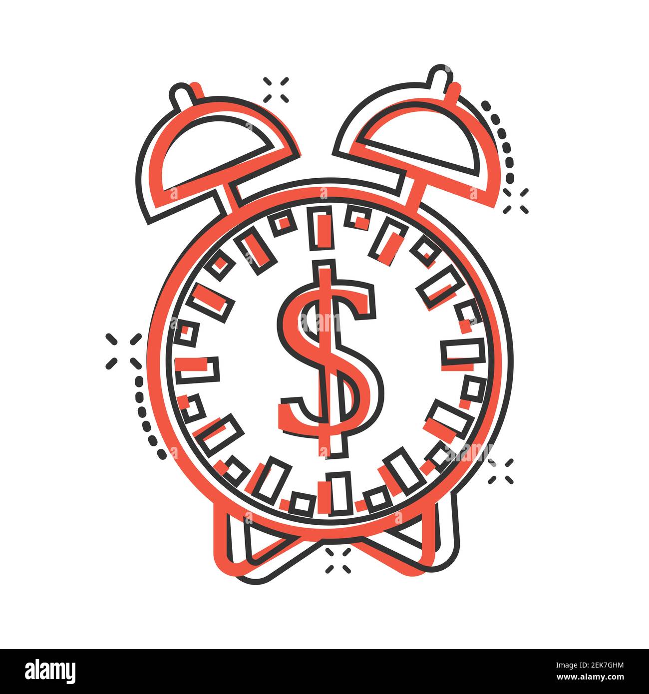 Time is money icon in comic style. Clock with dollar cartoon vector ...