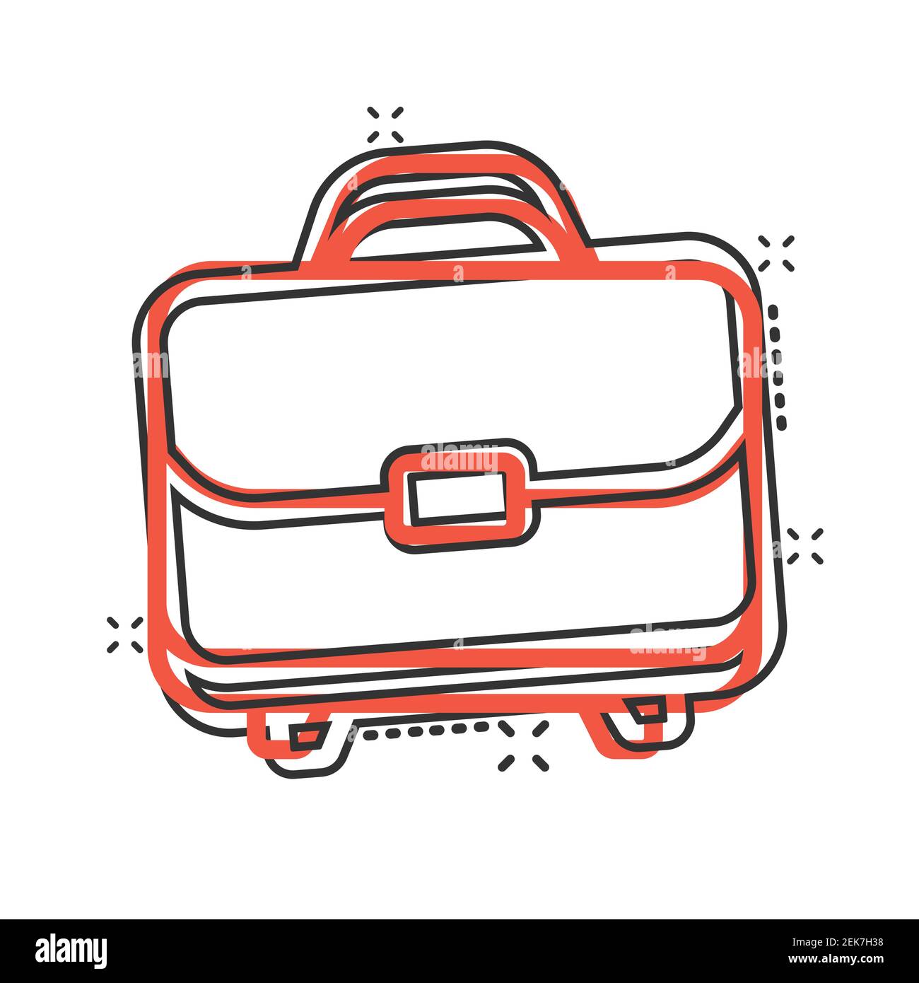 Briefcase icon in comic style. Businessman bag cartoon vector ...