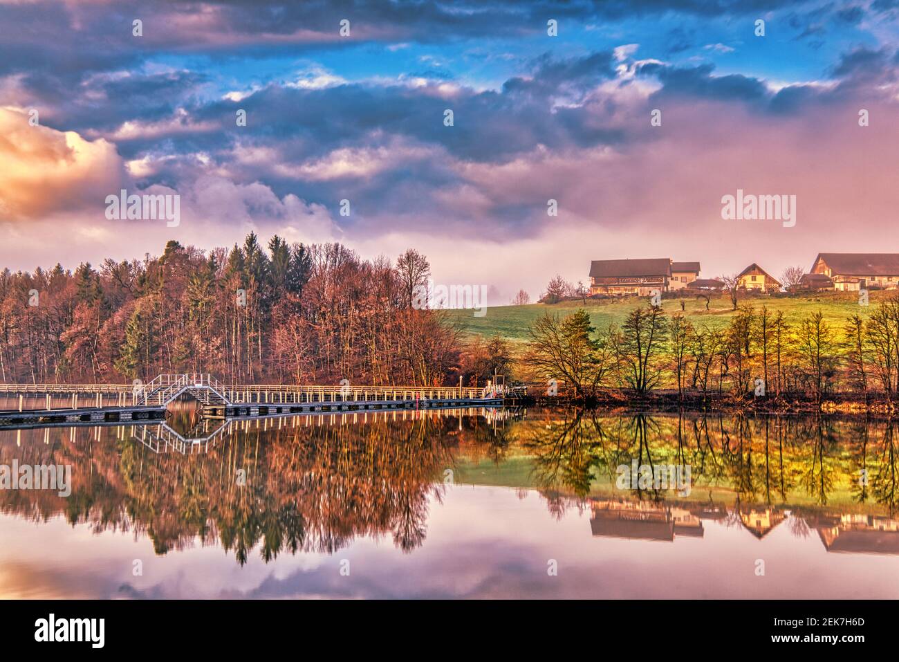 lake at the golden hour Stock Photo - Alamy