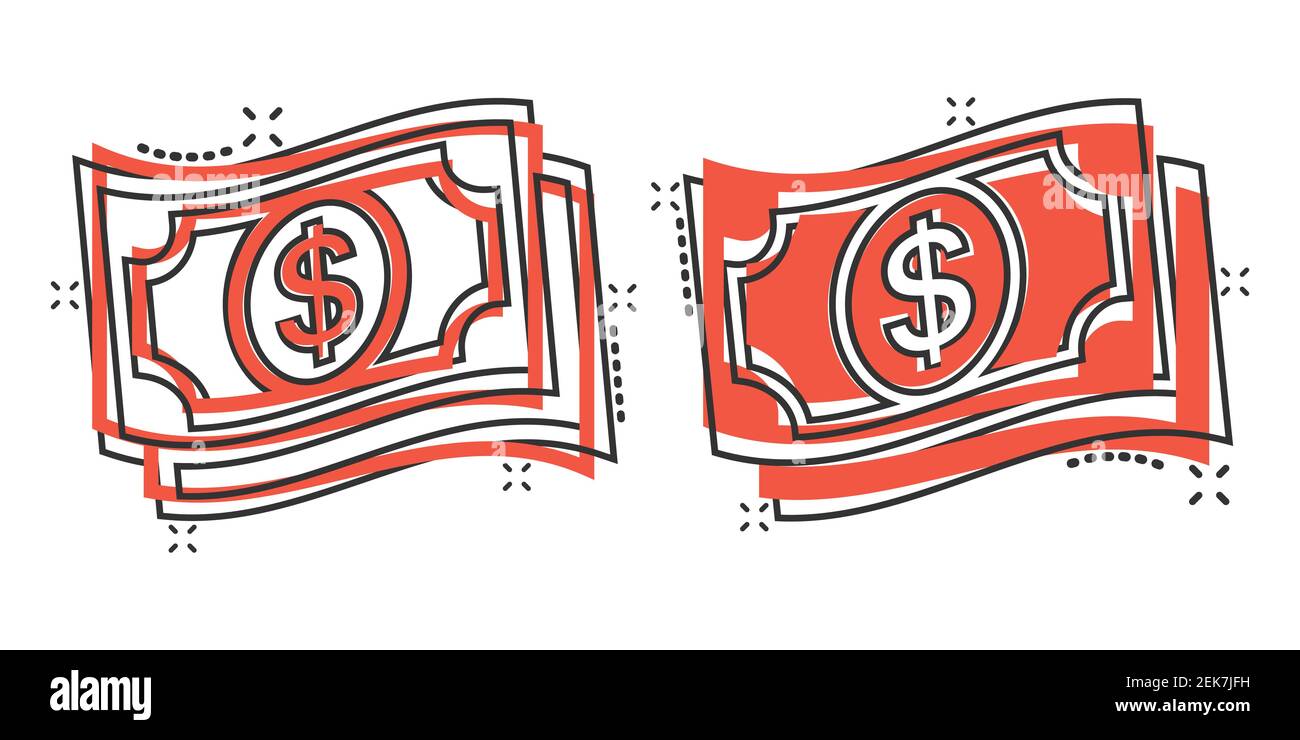 Money dollar icon in comic style. Exchange cash cartoon vector ...