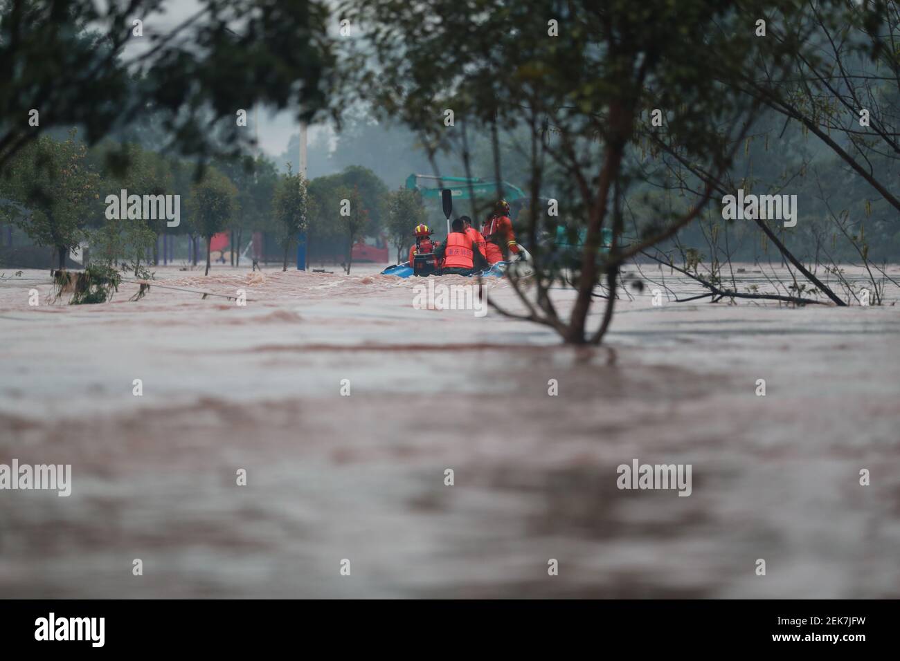 CHONGQING, CHINA - JUNE 28, 2020 - Fire and rescue workers drove the ...