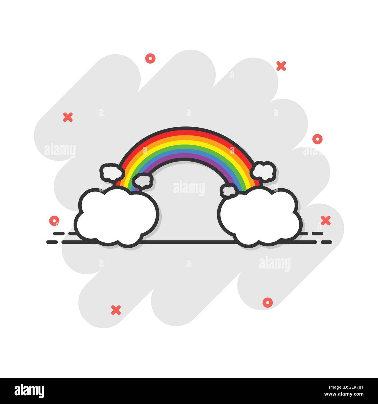Animated Rainbow With Clouds