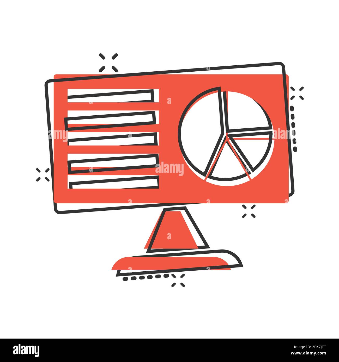Website analytics icon in comic style. SEO data cartoon vector ...