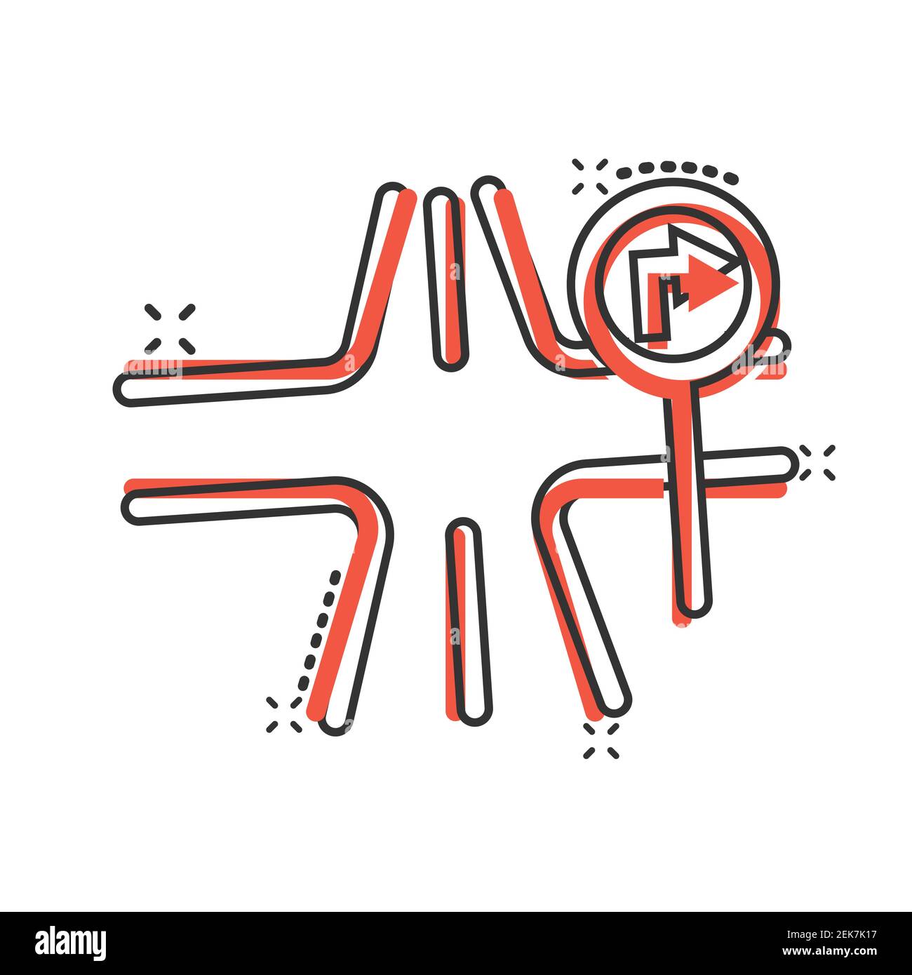 Crossroad icon in comic style. Road direction navigation cartoon vector ...