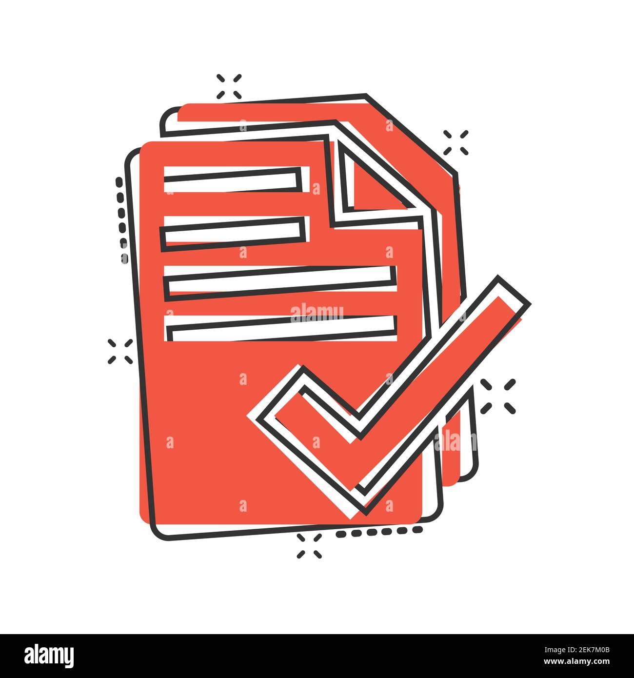 Document checklist icon in comic style. Report cartoon vector ...
