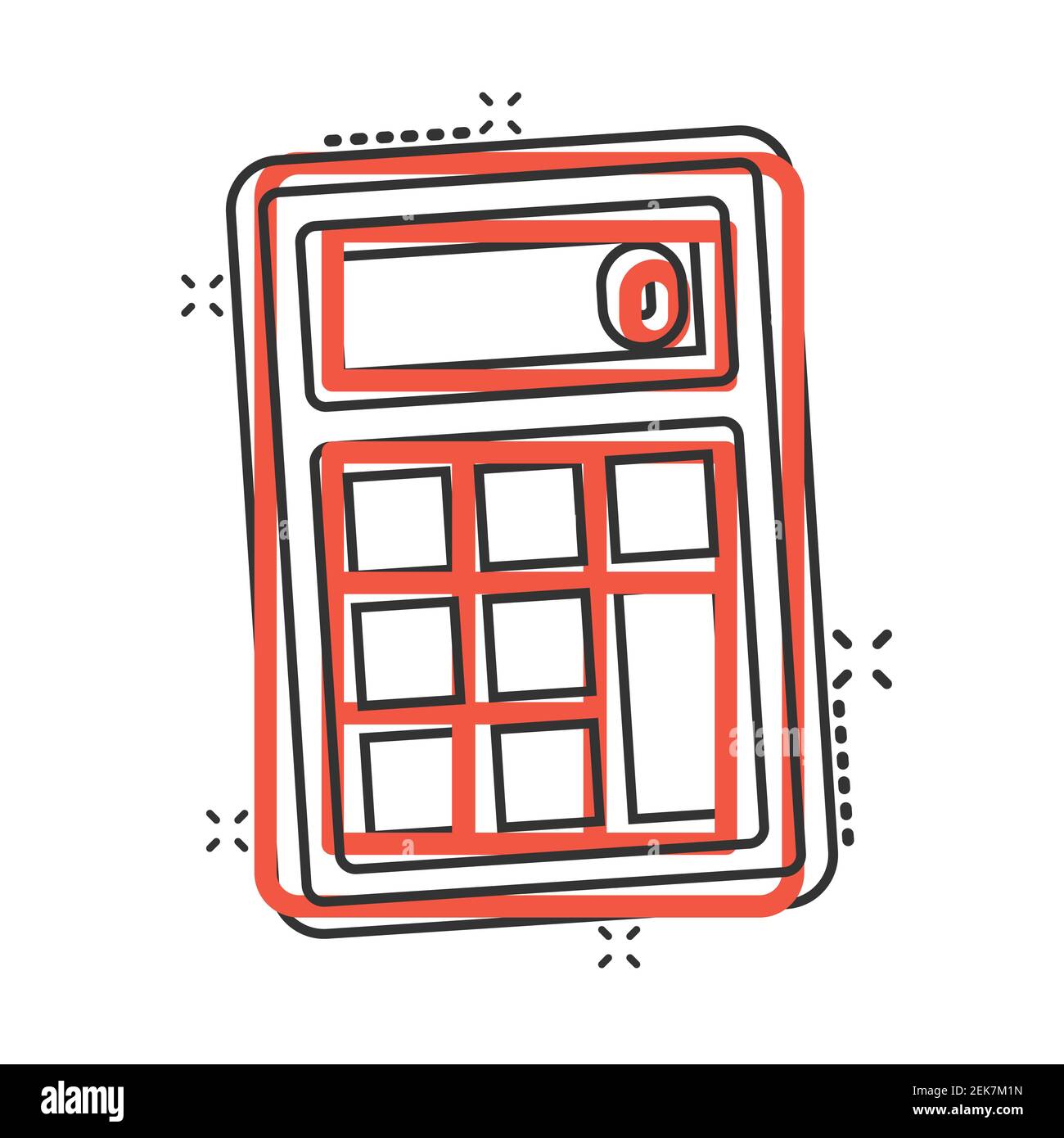 Calculator icon in comic style. Calculate cartoon vector illustration ...