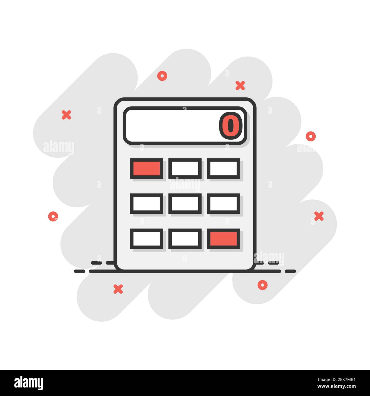 Cartoon calculator icon in comic style. Calculate illustration ...