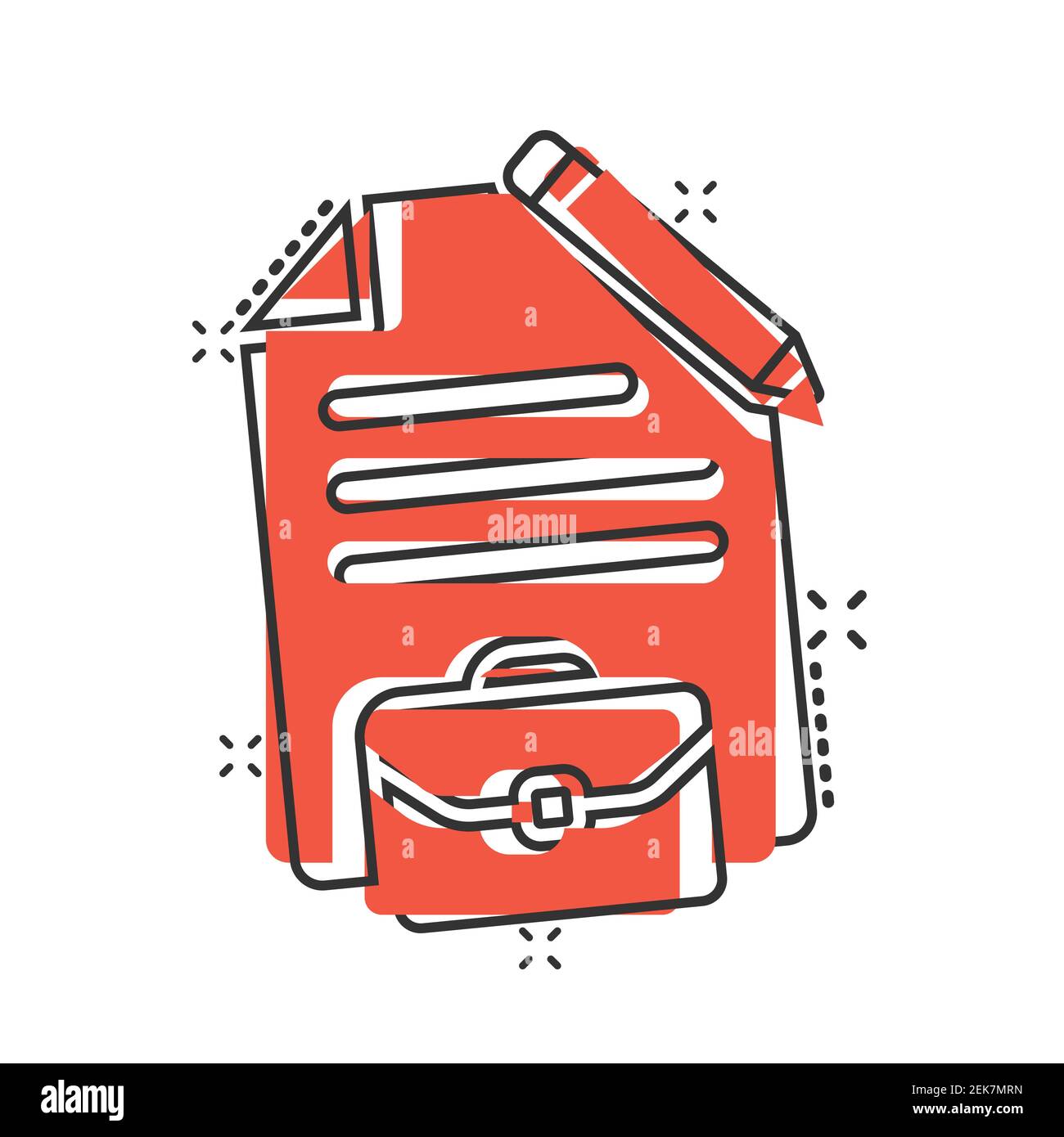 Document note with pen icon in comic style. Paper sheet pencil and ...