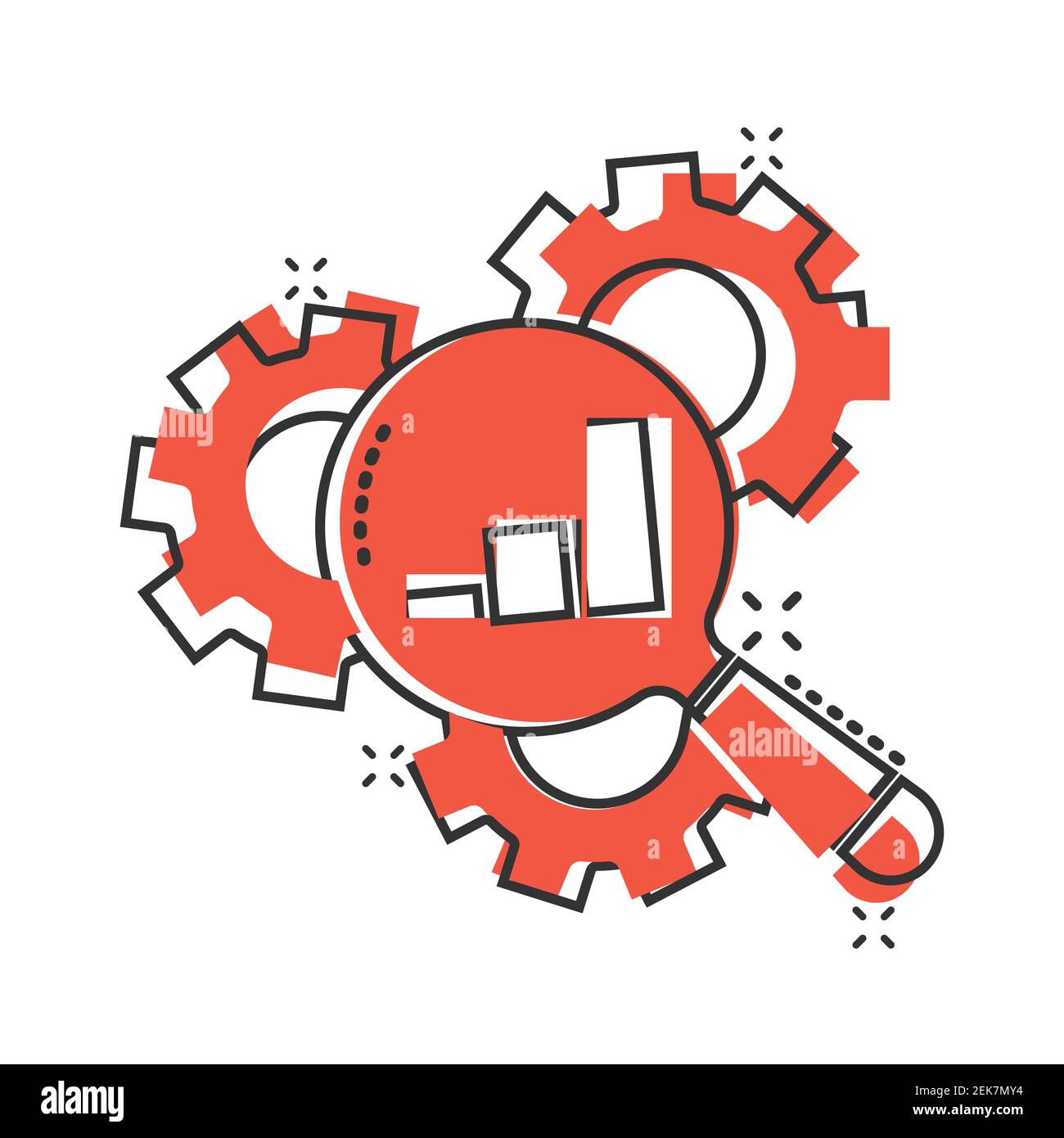 Loupe gear icon in Stock Vector Images - Alamy