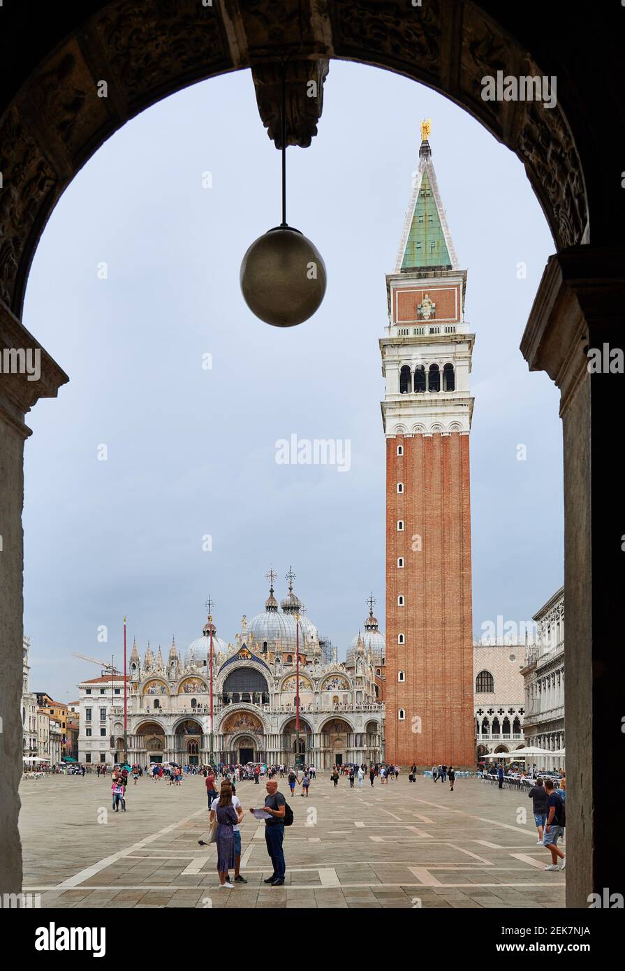 Piazza San Marco or St Mark's Square with St Mark's Basilica or ...