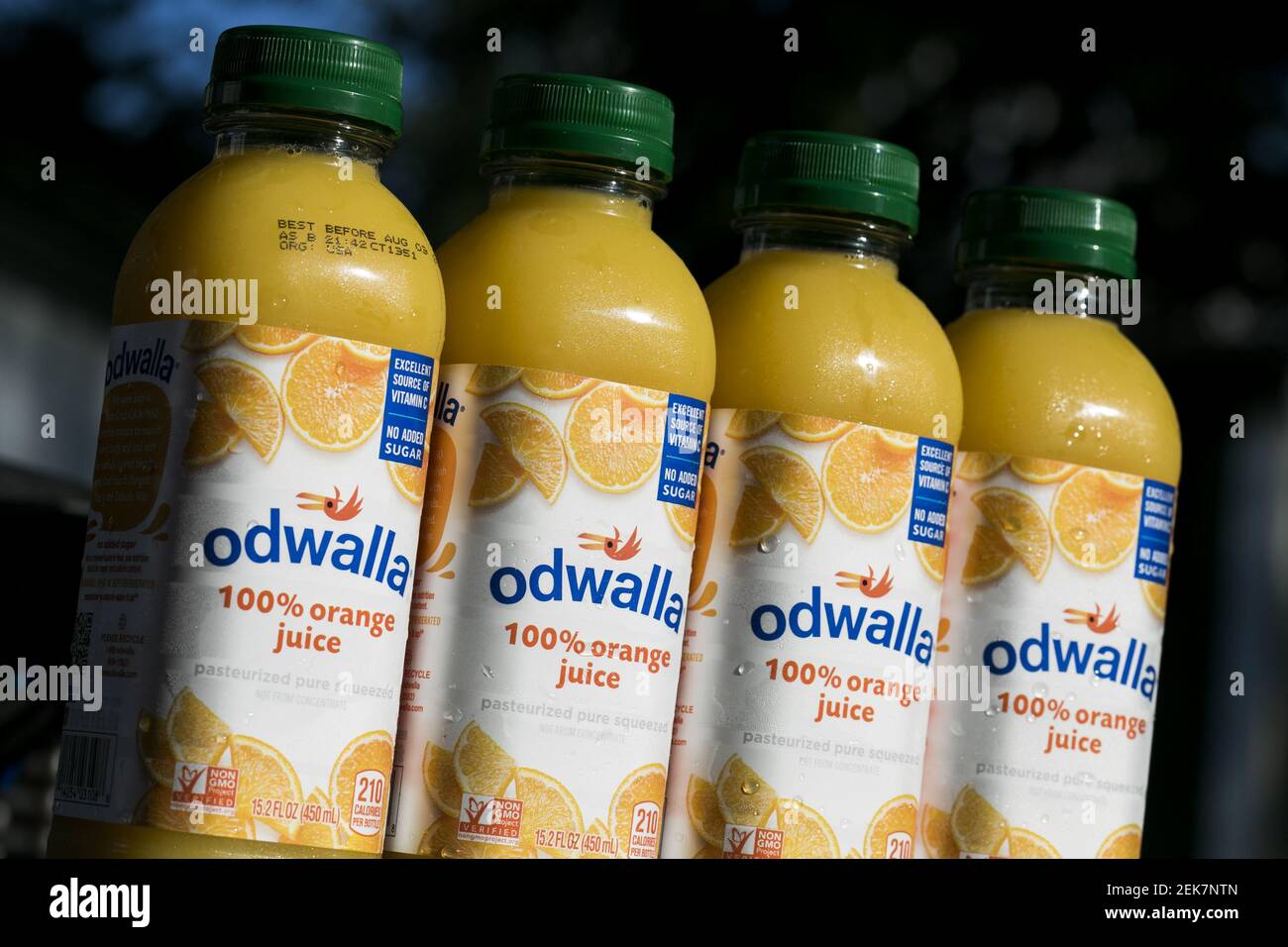 Bottles of Odwalla juice products arranged for a photo in Silver Spring ...