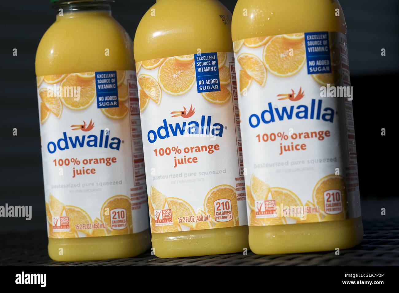 Bottles of Odwalla juice products arranged for a photo in Silver Spring ...