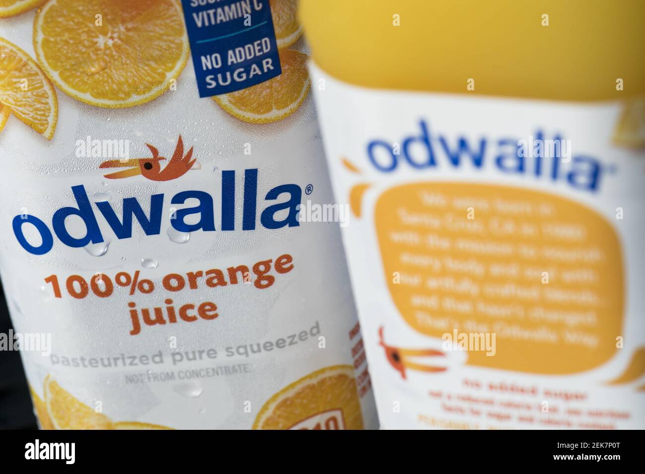 Bottles of Odwalla juice products arranged for a photo in Silver Spring ...