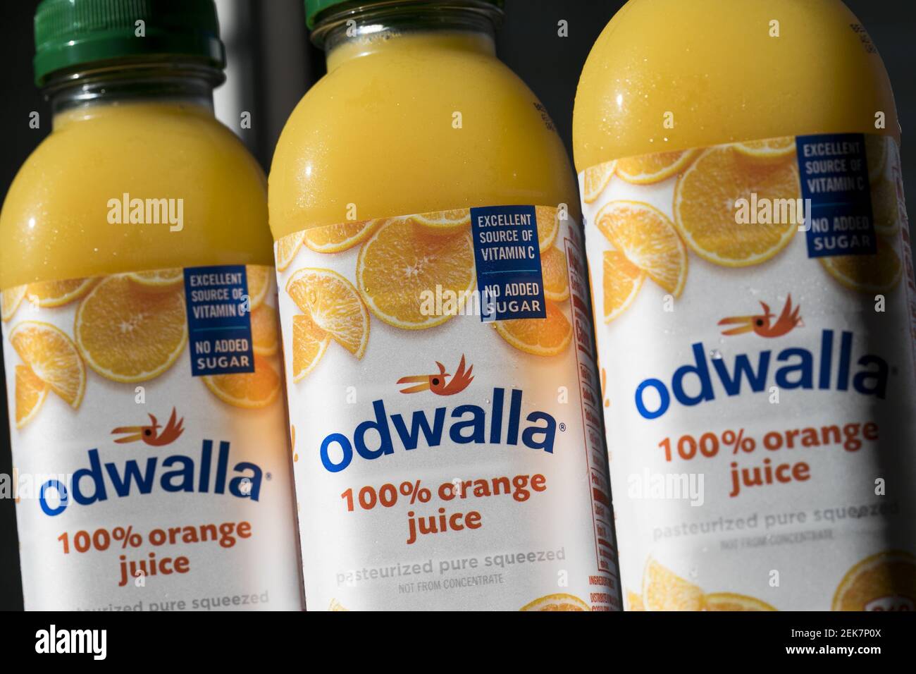 Bottles of Odwalla juice products arranged for a photo in Silver Spring ...