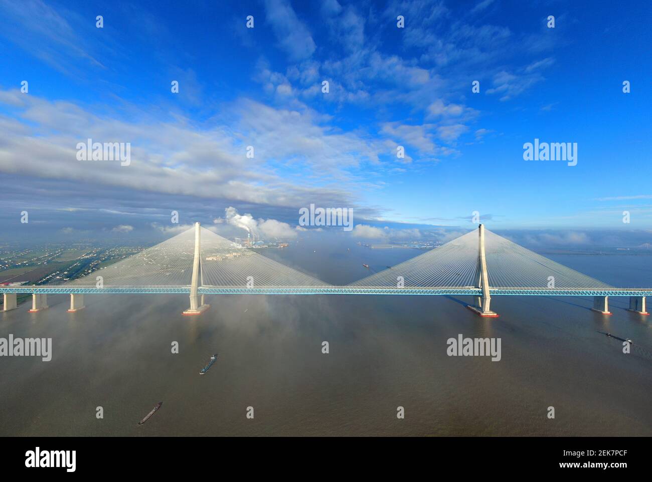 --File--Undated photo: aerial view of Hutong Yangtze River Bridge, a ...