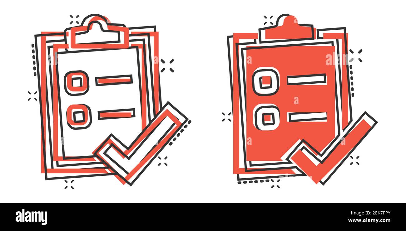 To do list icon in comic style. Document checklist cartoon vector ...